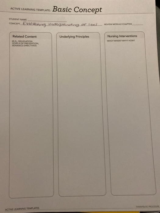 ACTIVE LEARNING TEMPLATE: Basic Concept STUDENT NAME | Chegg.com