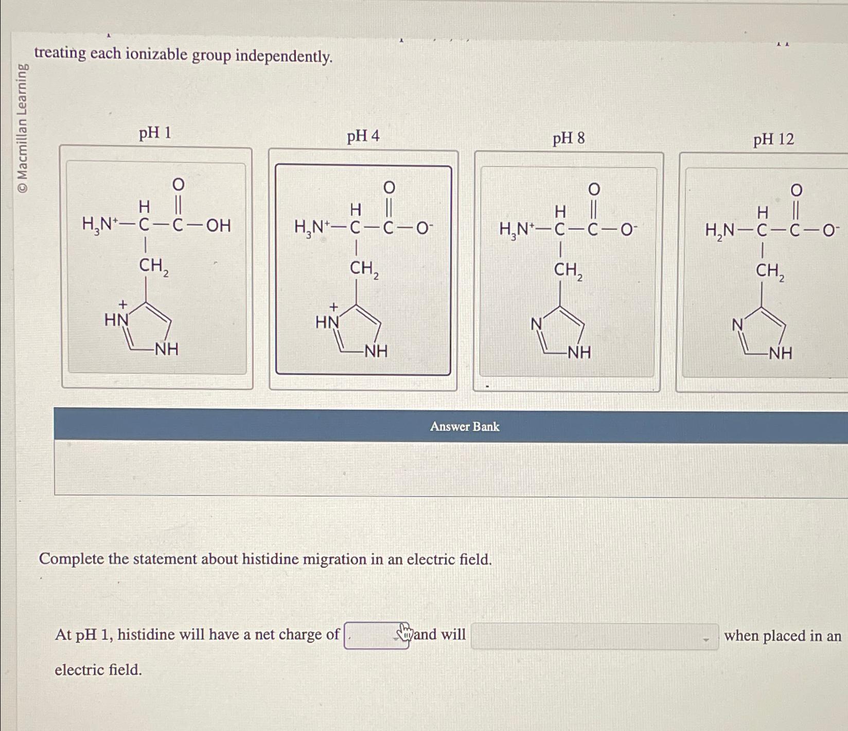 Solved treating each ionizable group independently.pH 1pH | Chegg.com