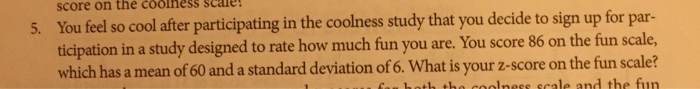 Solved score on the coolne 5. You feel so cool after | Chegg.com