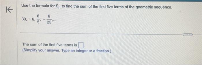 Solved Use the formula for Sn to find the sum of the first | Chegg.com