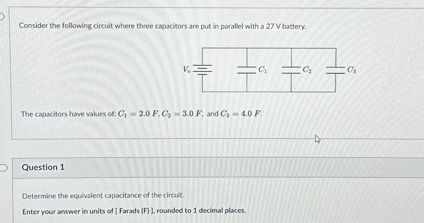 Solved Consider the following circuit where three capacitors | Chegg.com
