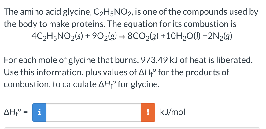 Solved The amino acid glycine, C2H5NO2, ﻿is one of the | Chegg.com