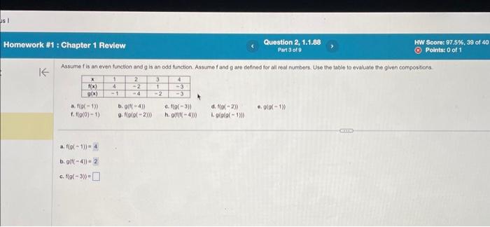 Solved Assume F Is An Even Function And G Is An Odd