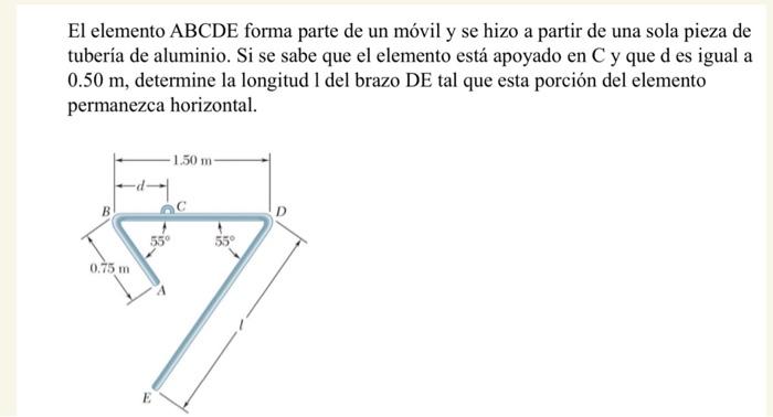 Solved El elemento ABCDE forma parte de un móvil y se hizo a | Chegg.com Solved El elemento ABCDE forma parte de un móvil y se hizo a | Chegg.com