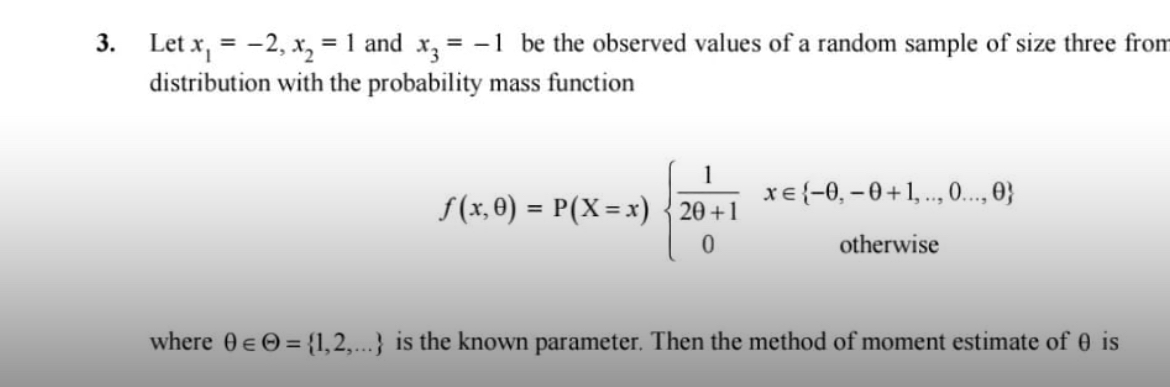 Solved Let x1=-2,x2=1 ﻿and x3=-1 ﻿be the observed values of | Chegg.com