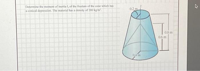 Solved Determine the moment of inertia I, of the frustum of | Chegg.com