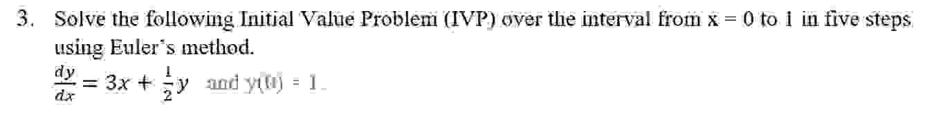 Solved Solve the following Initial Value Problem (IVP) ﻿over | Chegg.com