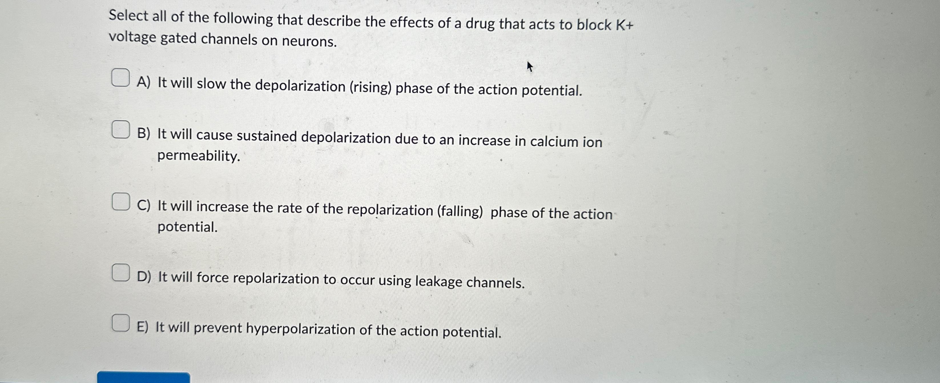 Solved Select all of the following that describe the effects | Chegg.com