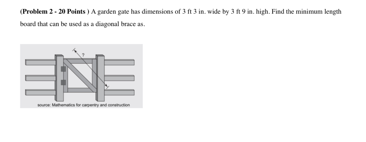 Solved (Problem 2 - 20 ﻿Points ) ﻿A garden gate has | Chegg.com