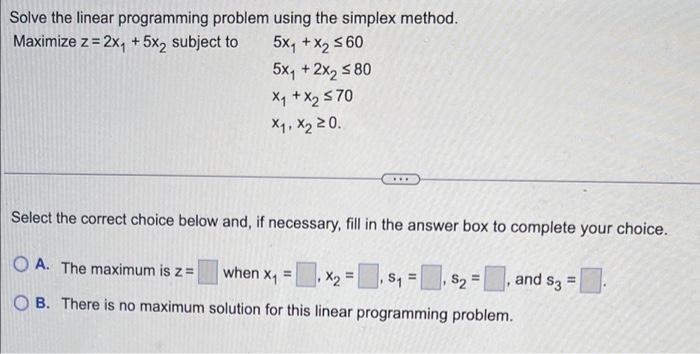 Solved Solve the linear programming problem using the | Chegg.com