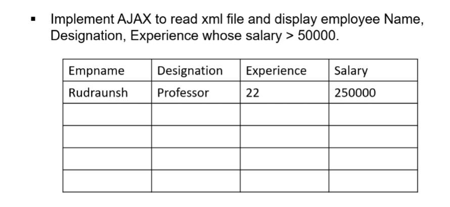 Solved Create XML file with 4 employee details (refer below | Chegg.com
