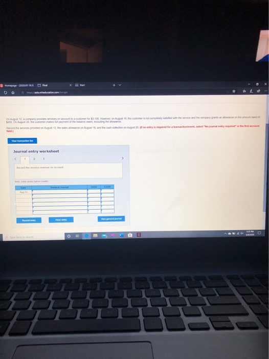 Solved Journal entry worksheet | Chegg.com
