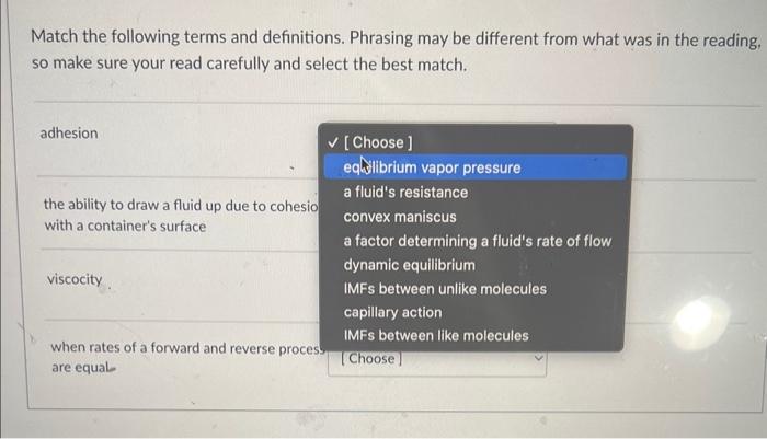 Solved Match the following terms and definitions. Phrasing | Chegg.com