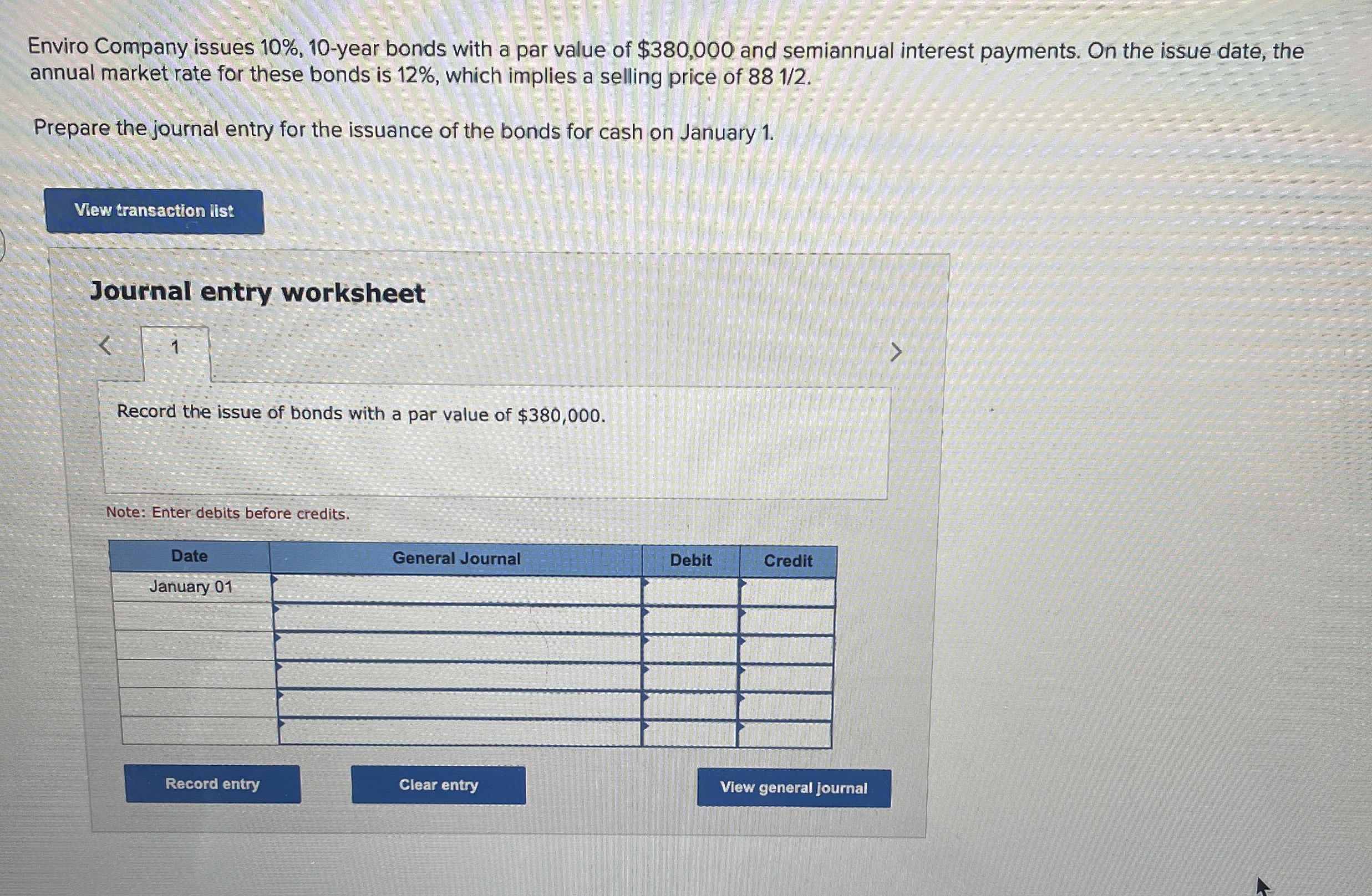 Solved Enviro Company issues 10%, 10-year bonds with a par | Chegg.com
