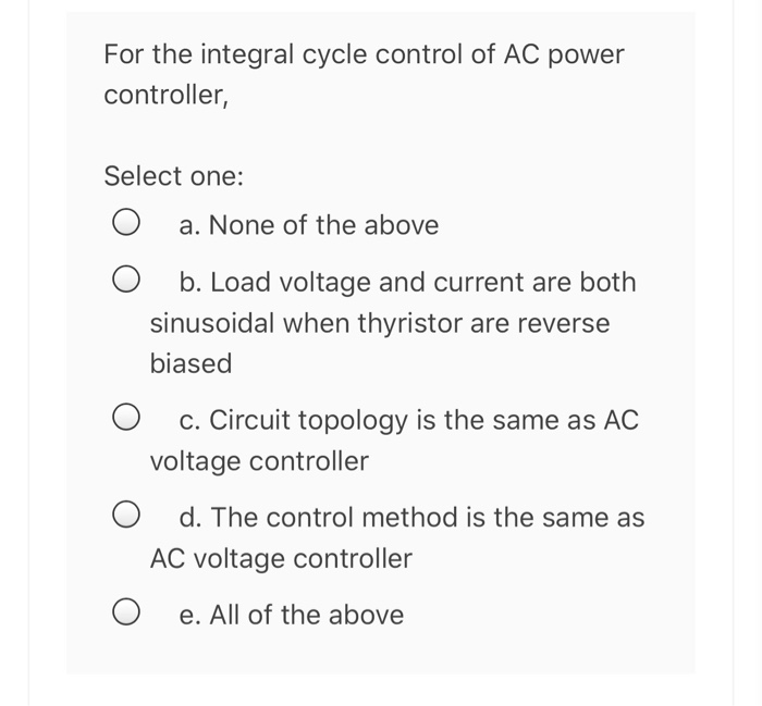 Solved For the integral cycle control of AC power | Chegg.com