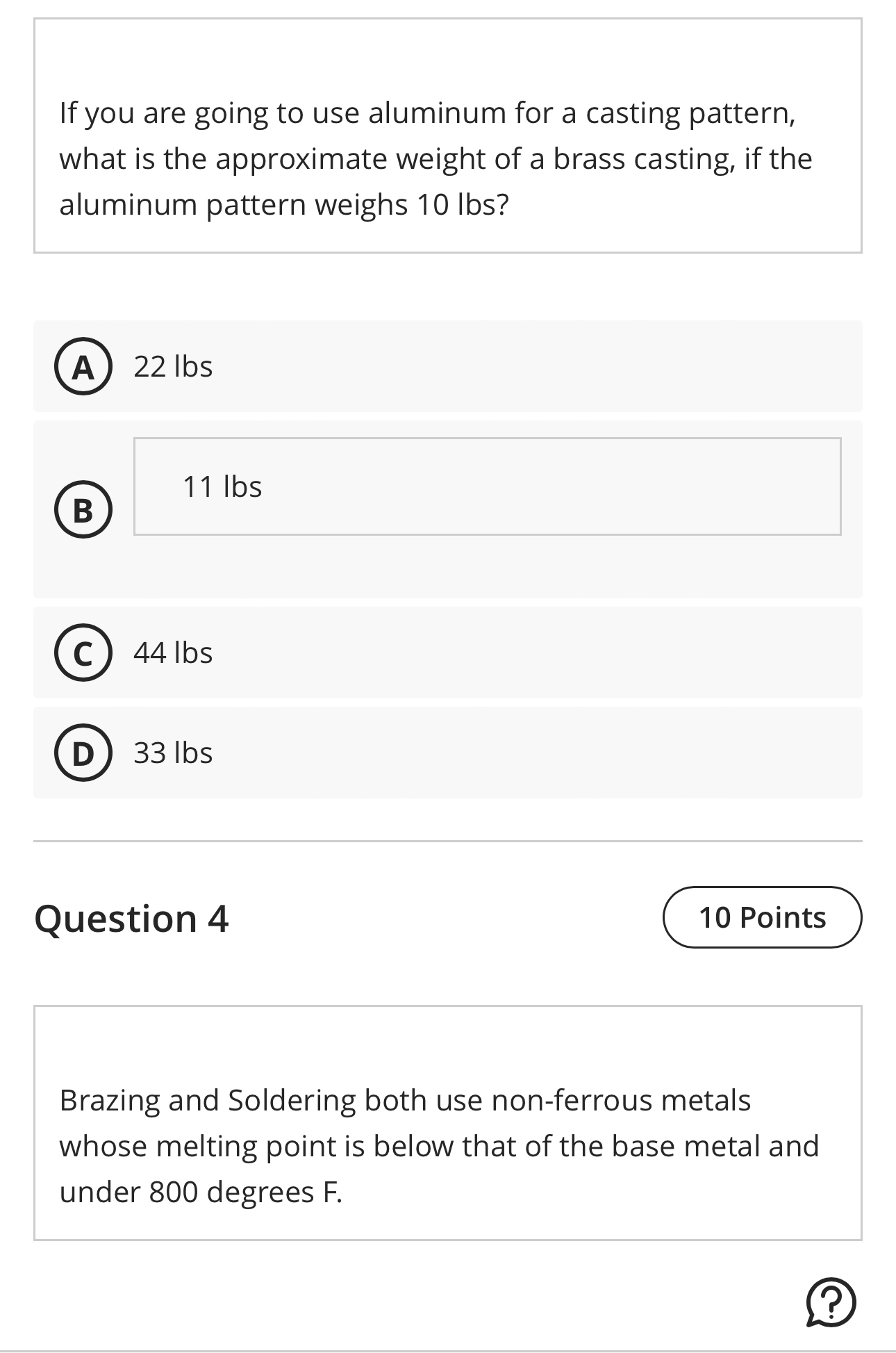 Solved by an EXPERT If you are going to use aluminum for a casting | Chegg.com