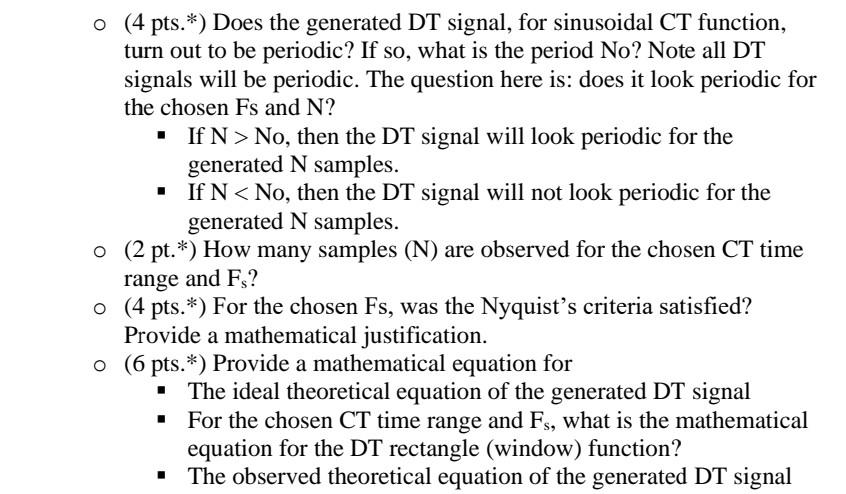- To generate different DT signals as the sampling | Chegg.com
