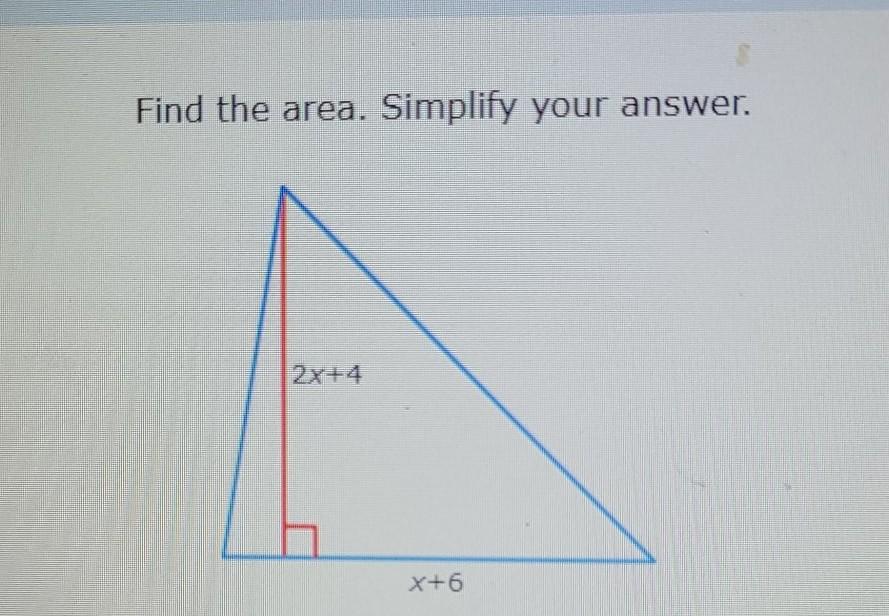 Solved Find the area. Simplify your answer. X+6 | Chegg.com
