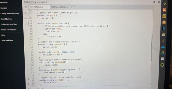 Solved Programming Exercise 5−8 ∨ [1] Automobilejava | Chegg.com