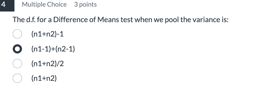 Solved The d.f. ﻿for a Difference of ﻿Means test when we | Chegg.com