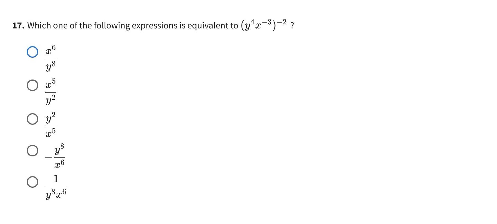 Solved Which one of the following expressions is equivalent | Chegg.com
