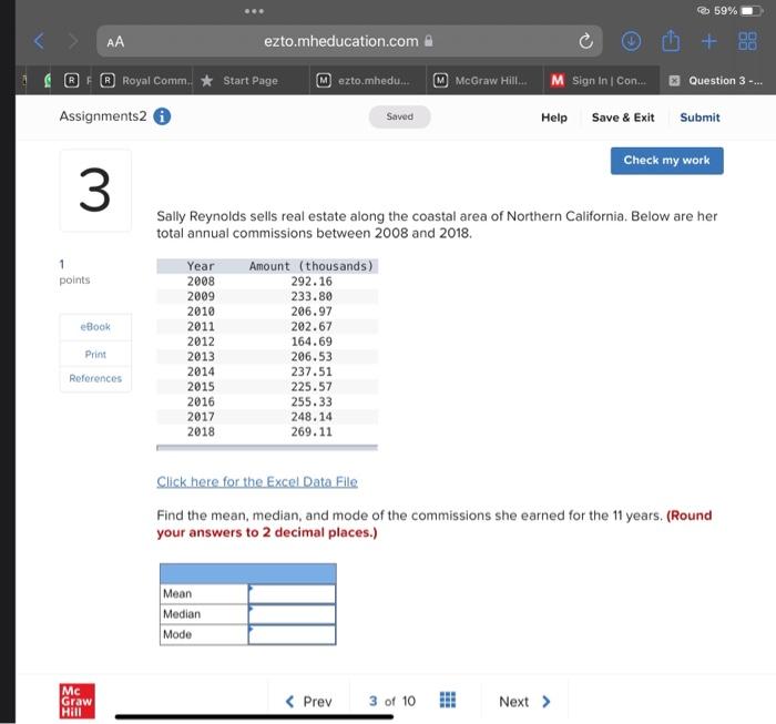 Solved Sally Reynolds sells real estate along the coastal | Chegg.com