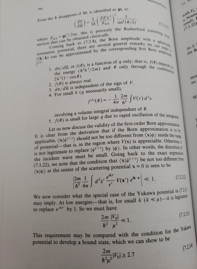 Solved Start from the 1st order Born approximation result | Chegg.com