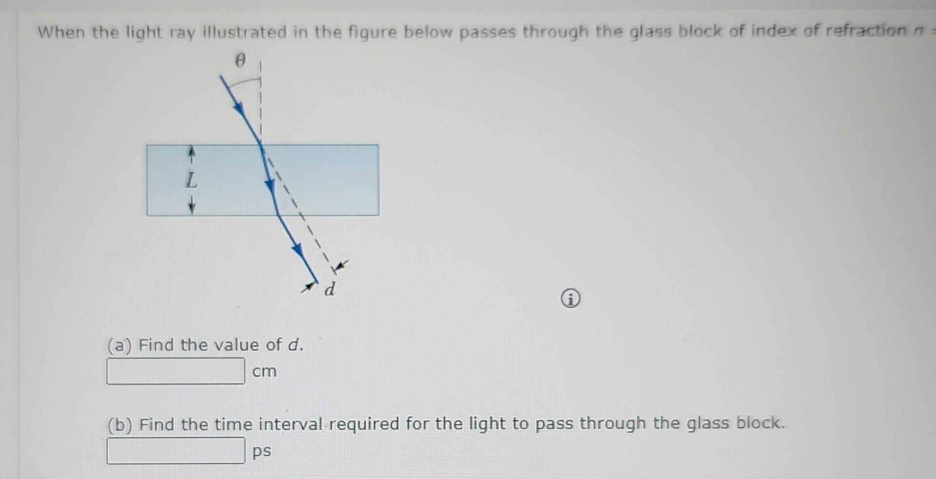 Solved below passes through the glass block of index of | Chegg.com
