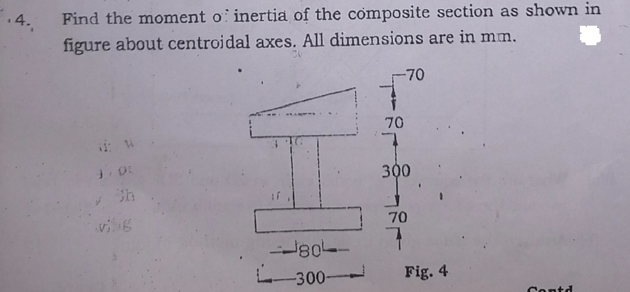 Solved Find the moment 0 ﻿inertia of the composite section | Chegg.com