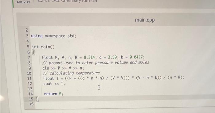 Solved main.cpp Output is nearly correct, but whitespace | Chegg.com