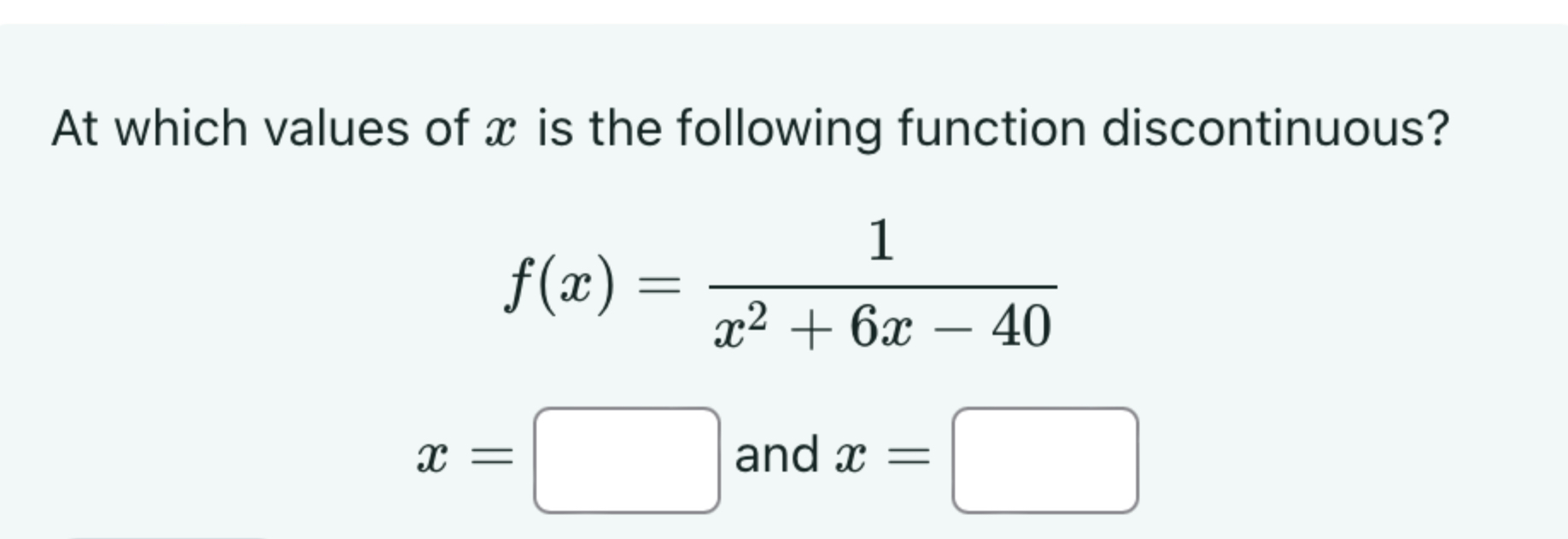 Solved At which values of x ﻿is the following function | Chegg.com