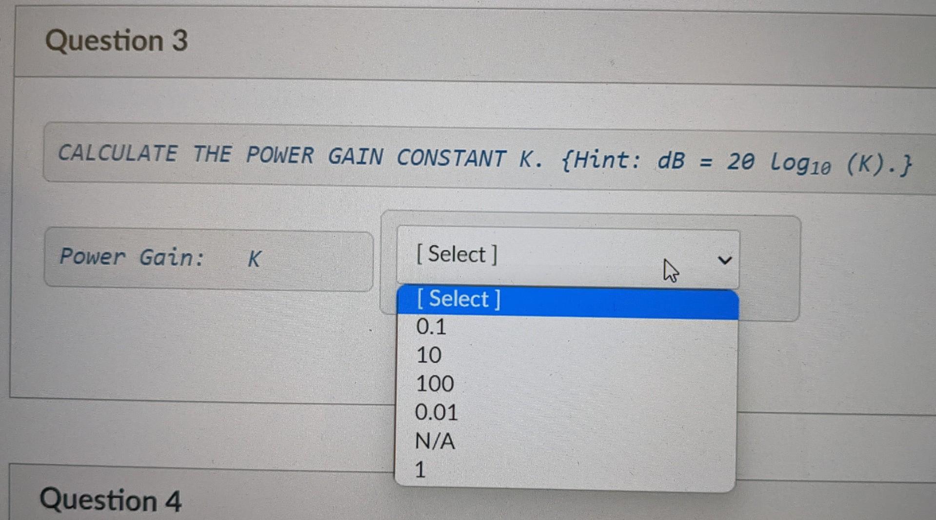 Solved N THE FIGURE BELOW.CALCULATE THE POWER GAIN CONSTANT | Chegg.com