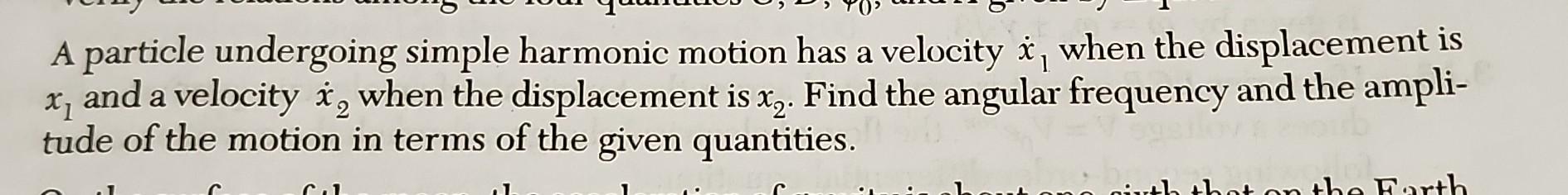 Solved A particle undergoing simple harmonic motion has a | Chegg.com
