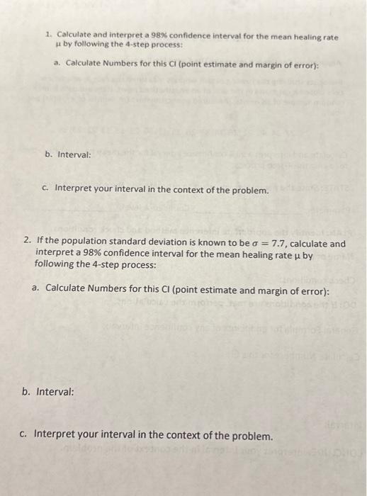 Solved Application: Confidence Intervals; The Four-Step | Chegg.com