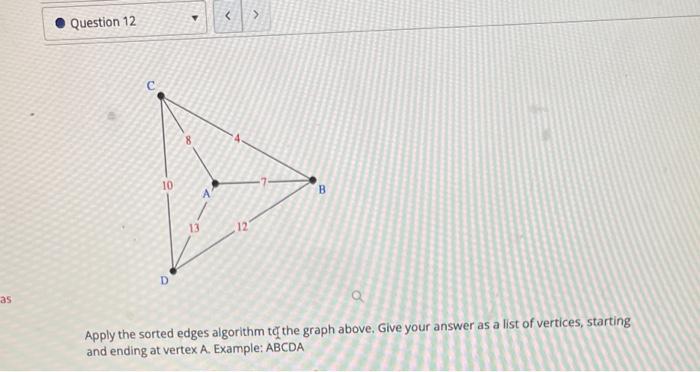 Solved Apply the sorted edges algorithm tex the graph above, | Chegg.com