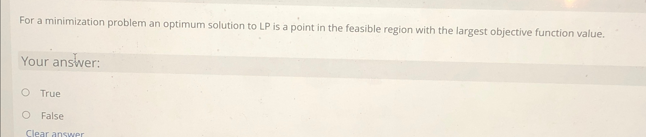 Solved For a minimization problem an optimum solution to LP | Chegg.com