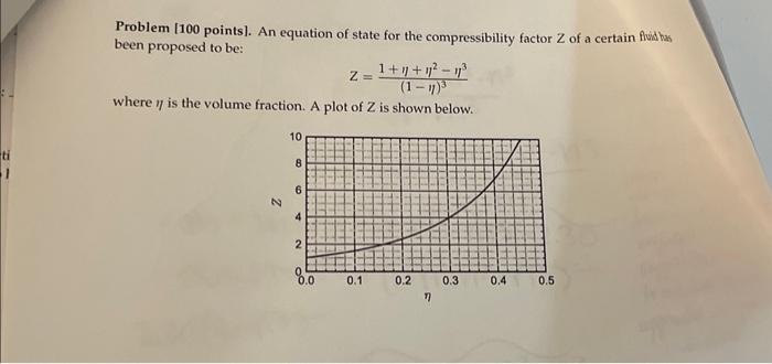 Solved Problem [100 points]. An equation of state for the | Chegg.com