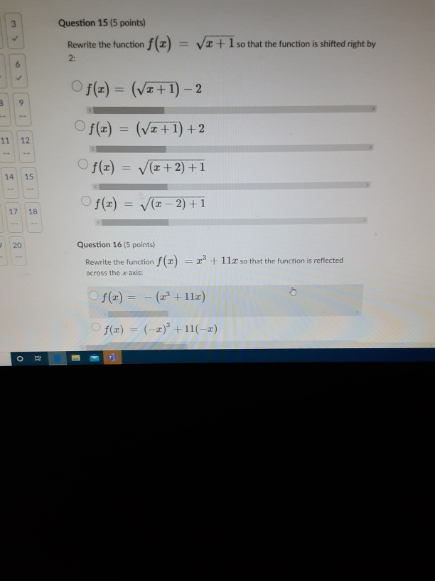 Solved Question 13 (5 points) Rewrite the function f(1) = | Chegg.com