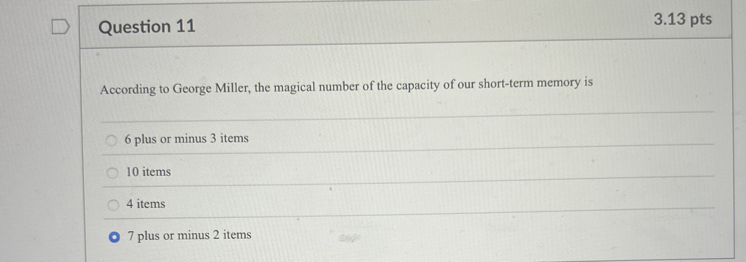 Solved Question 113.13 ﻿ptsAccording to George Miller, the | Chegg.com