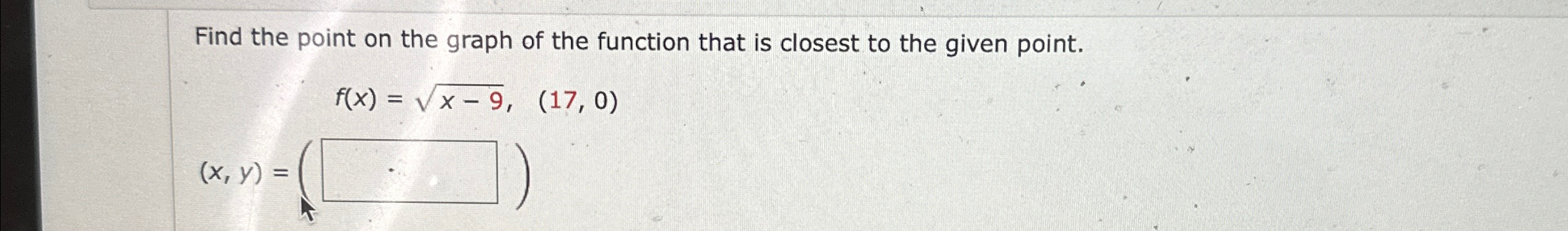 Solved Find the point on the graph of the function that is | Chegg.com