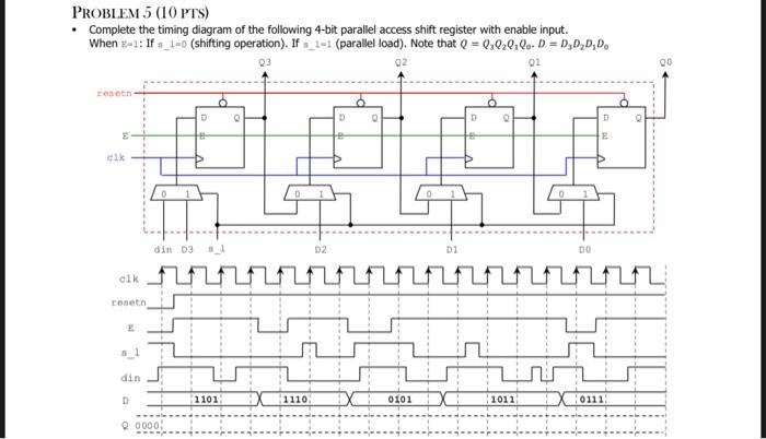 Solved PROBLEM 5 (10 PTS) - Complete the timing diagram of | Chegg.com