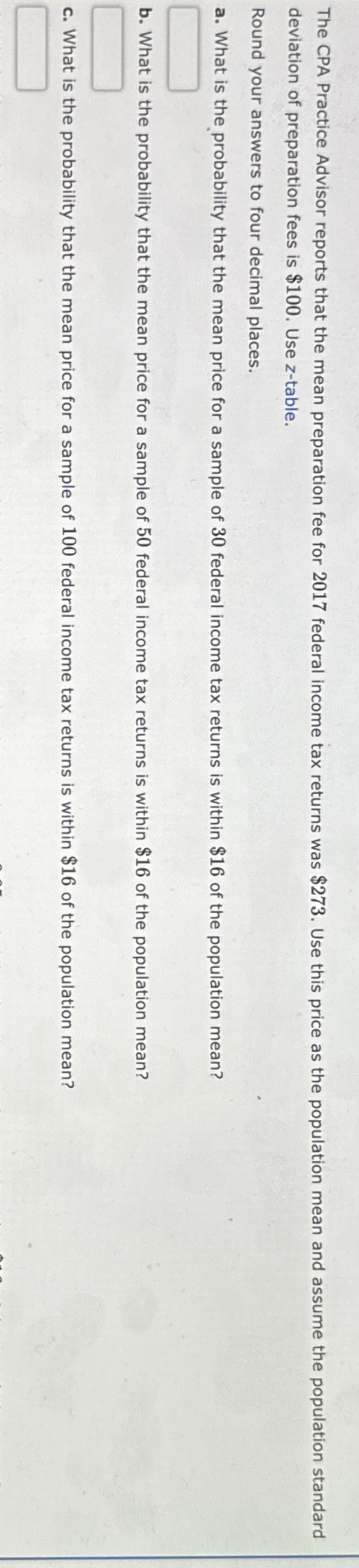 The CPA Practice Advisor reports that the mean | Chegg.com