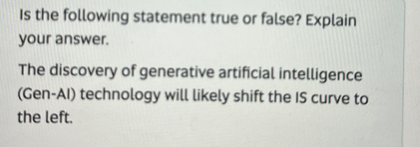 Solved Is the following statement true or false? Explain | Chegg.com
