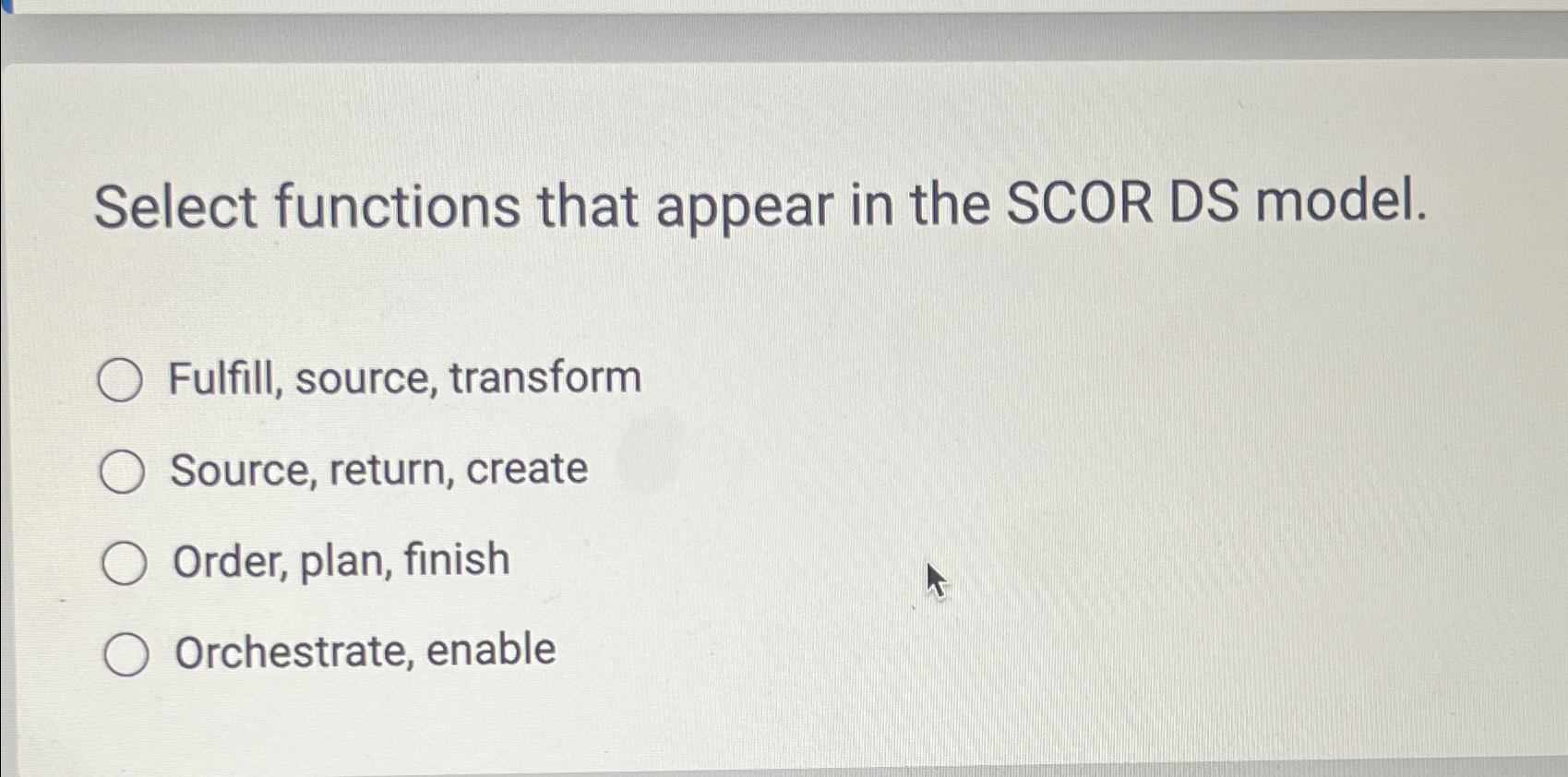 Solved Select functions that appear in the SCOR DS | Chegg.com