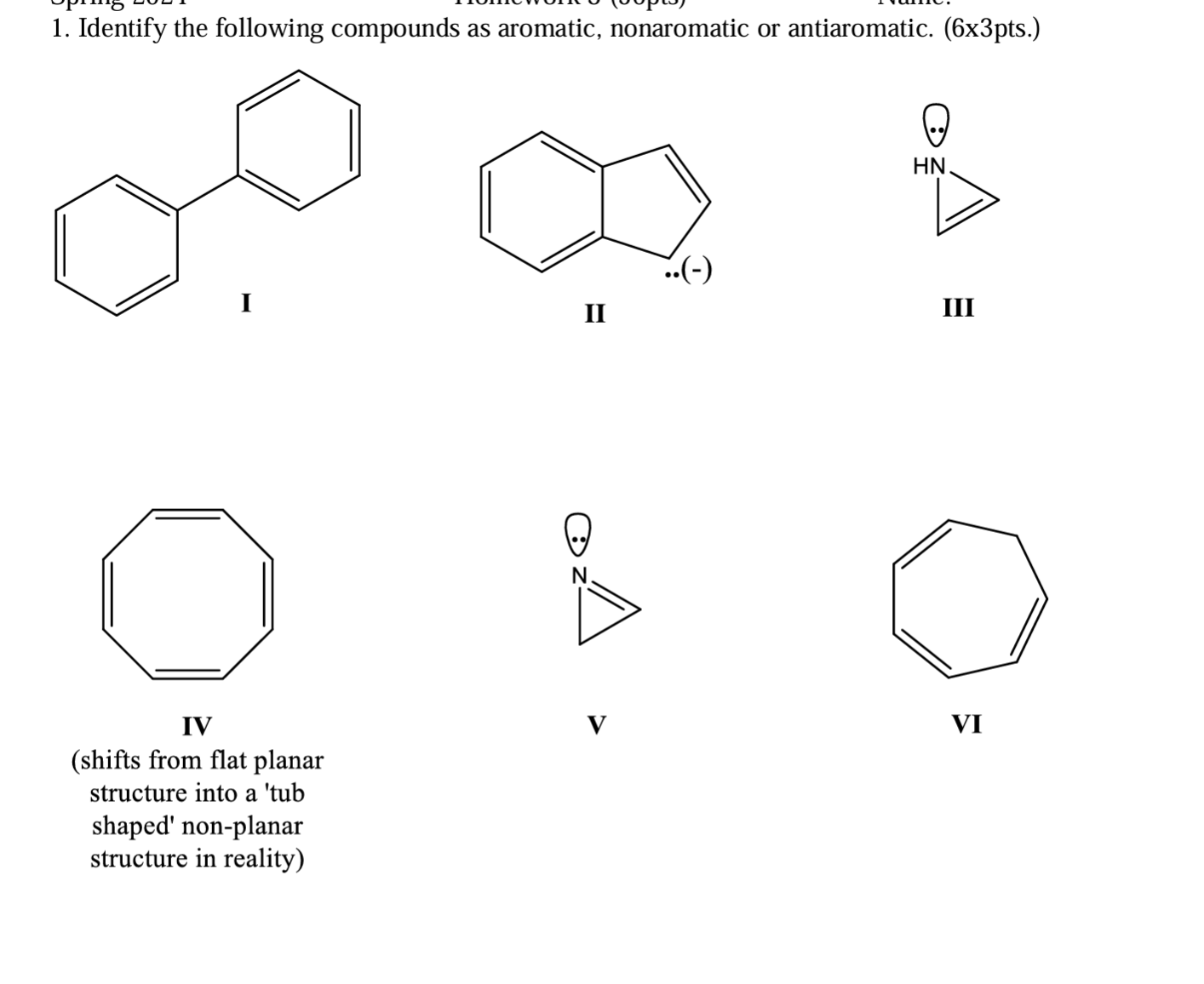Solved Identify the following compounds as aromatic, | Chegg.com