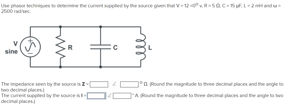 Solved Use phasor techniques to ﻿determine the current | Chegg.com