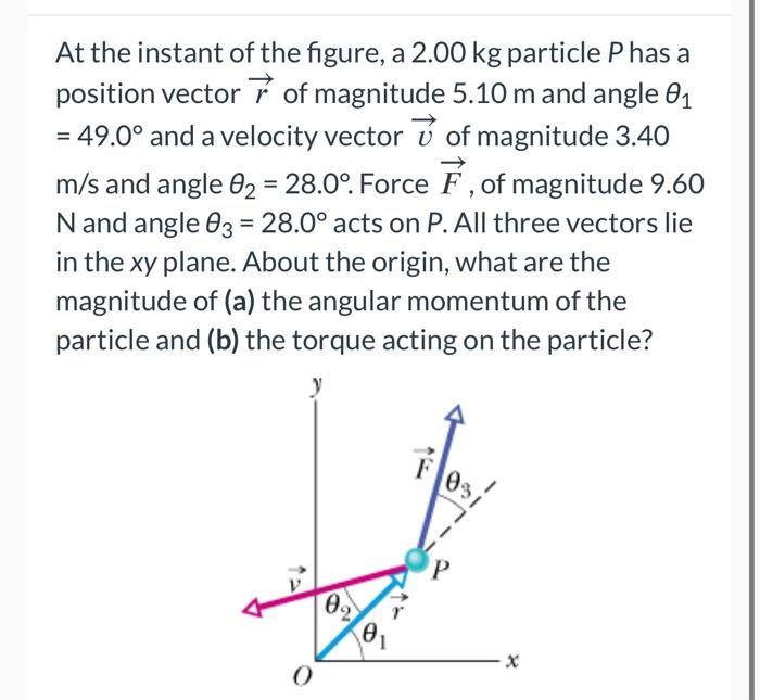 Solved At the instant of the figure, a 2.00 kg particle P | Chegg.com