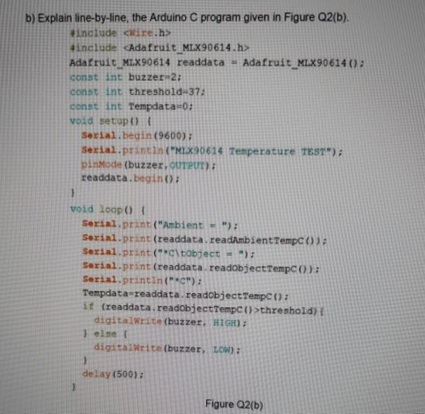 Solved B Explainline By Line The Arduino C Program Given