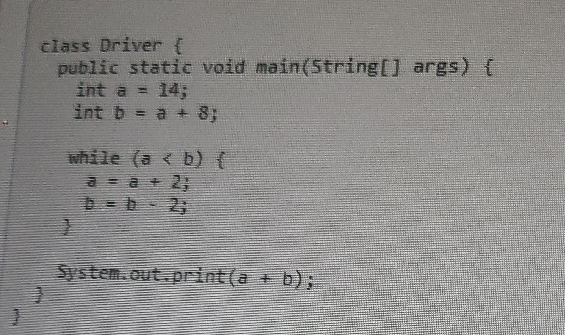 Solved MIN } class Driver { public static void main(String[] | Chegg.com