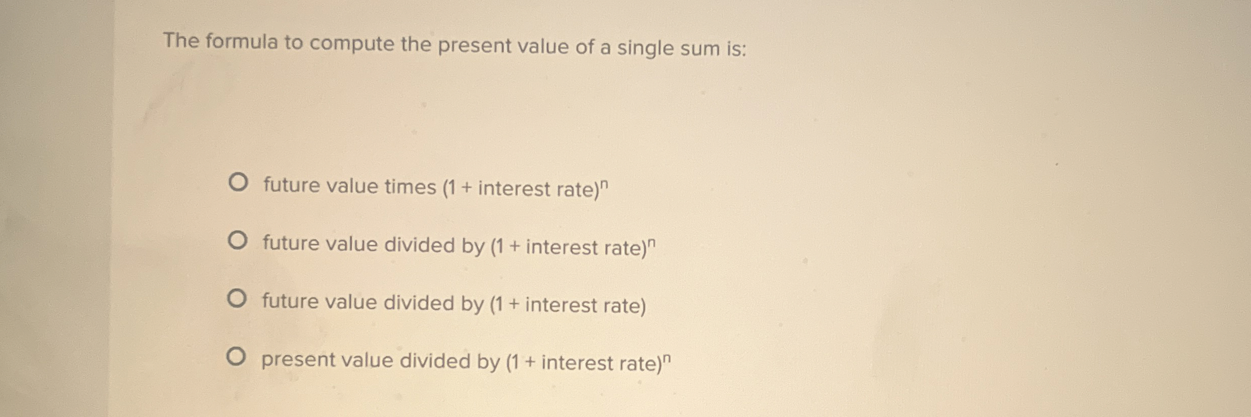 Solved The formula to compute the present value of a single | Chegg.com